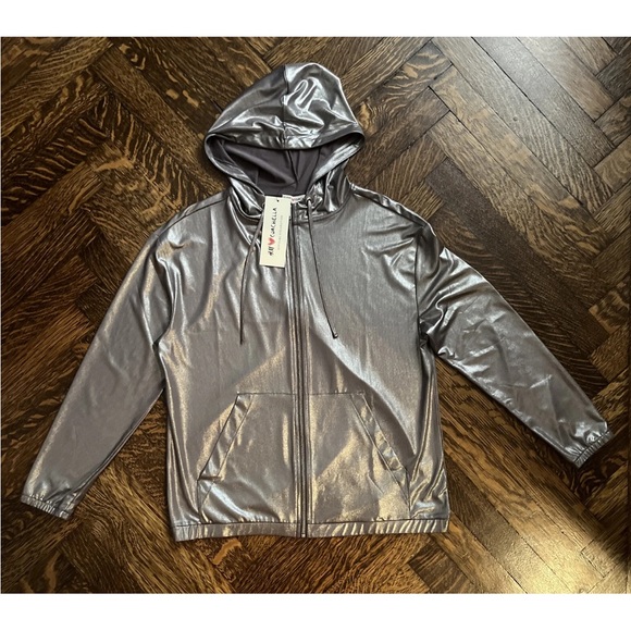 H&M | Tops | New Hm Coachella Womens Long Sleeve Metallic Zip Up Hoodie ...